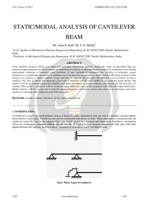 Pdf Static Modal Analysis Of Cantilever