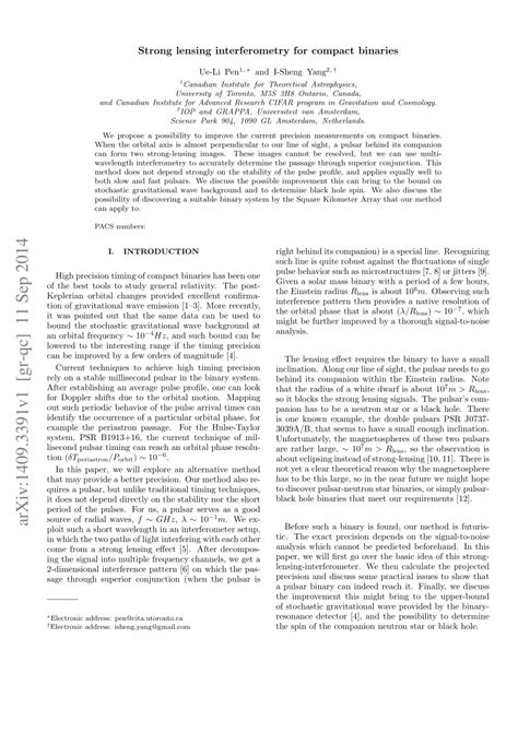pdf strong lensing interferometry for compact binaries