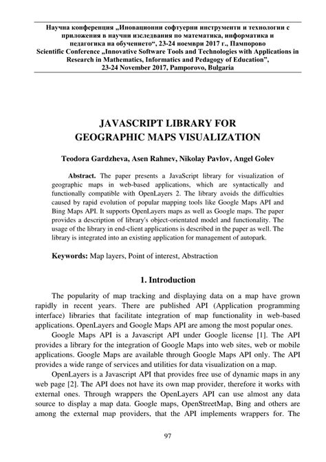Pdf Javascript Library For Geographic Maps Visualization