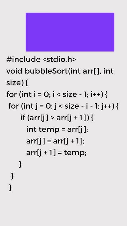 Code To Sort Elements Of Array Using Bubble Sort Using C In Data