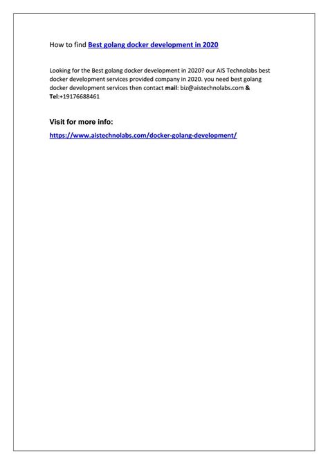 How To Find Best Golang Docker Development In 2020 By Developmentanddesignservices Issuu How To Find Best Golang Docker Development In 2020 By Developmentanddesignservices Issuu