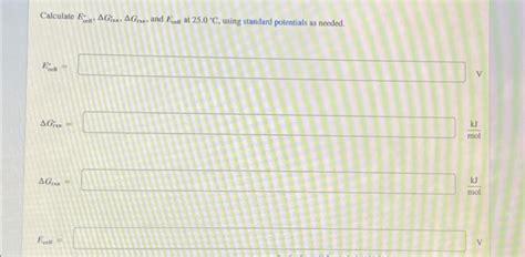 Solved Write The Net Cell Equation For This Electrochemical