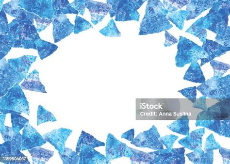 겨울 차가운 시원한 서리가 내린 손으로 그린 수채화 찢어진 종이 모자이크 장식 테두리 프레임 장식 일러스트 A4 A5 A3 국제 종이 슬라이드 포스터 카드 와 무료 빈 복사
