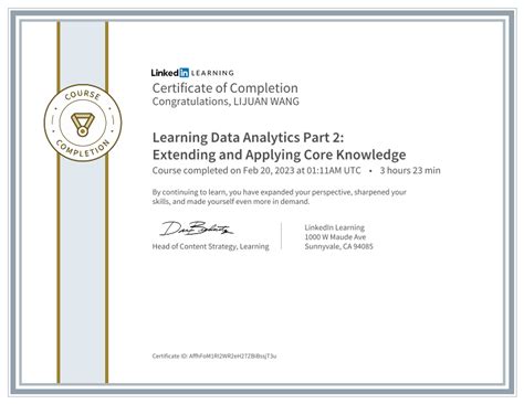 Lijuan Wang On Linkedin Certificate Of Completion