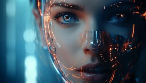 Premium Photo Closeup Portrait Of An Android Girl