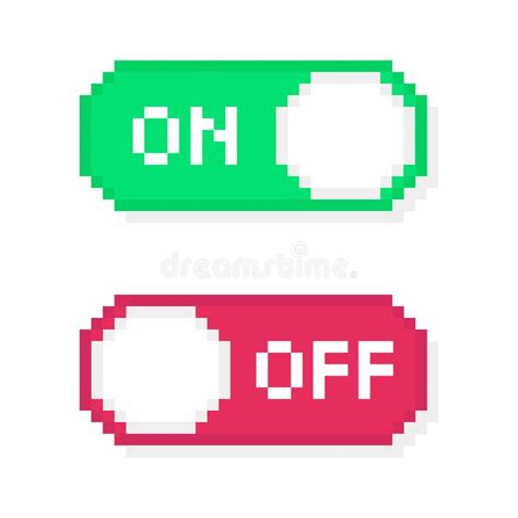 Turn On And Off Mode Switch Pixel Art Stock Vector Illustration Of Buttons Website