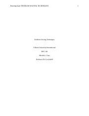 Mod 1 Case Problem Solving Techniques Docx Running Head PROBLEM