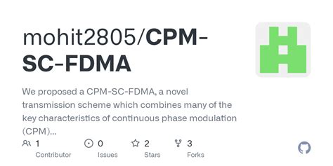 Github Mohit2805cpm Sc Fdma We Proposed A Cpm Sc Fdma A Novel Transmission Scheme Which