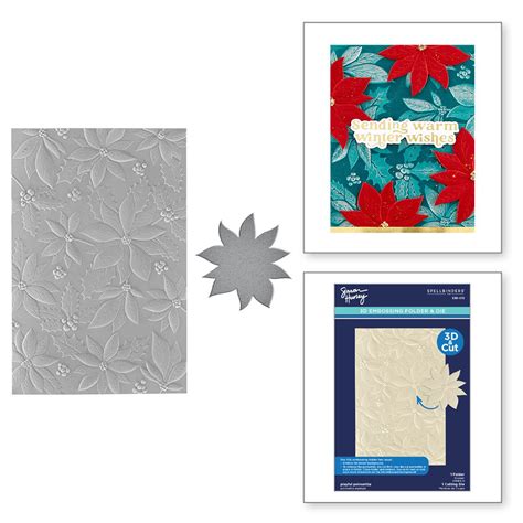 Spellbinders 3d Embossing Folder By Simon Hurley Playful Poinsettia
