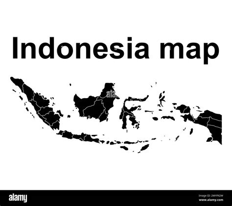 indonesia detailed map shape flat web graphic concept icon symbol vector illustration stock