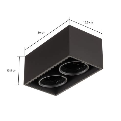 Flos Compass Box H135 2 Bulb Ceiling Light Black Uk