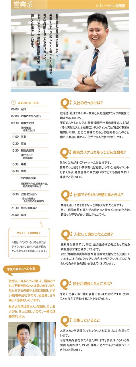 東京ガスケミカル株式会社社員紹介 産業ガス業務部