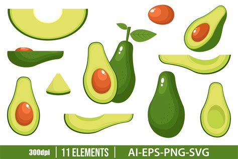 Fresh Avocado Clipart Vector Design Graphic By Emil Timplaru Store