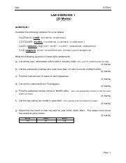 LAB EXERCISE SQL Pdf SQL ICT LAB EXERCISE Marks SQL Lesson To QUESTION