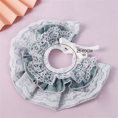 Котешка дантелена бандана Моден костюм за домашни любимци Коте Дантелен лигавник Сладко кученце