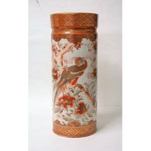 Japanese Kutani Exotic Bird Vase With Gilt Enrichments Ceramics