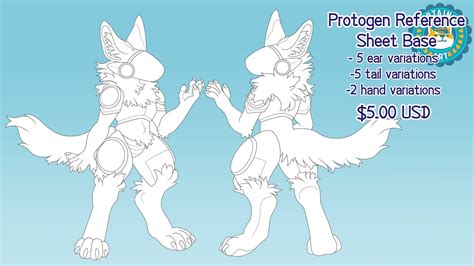 Protogen Reference Sheet Base Furry Lineart And Base Etsy