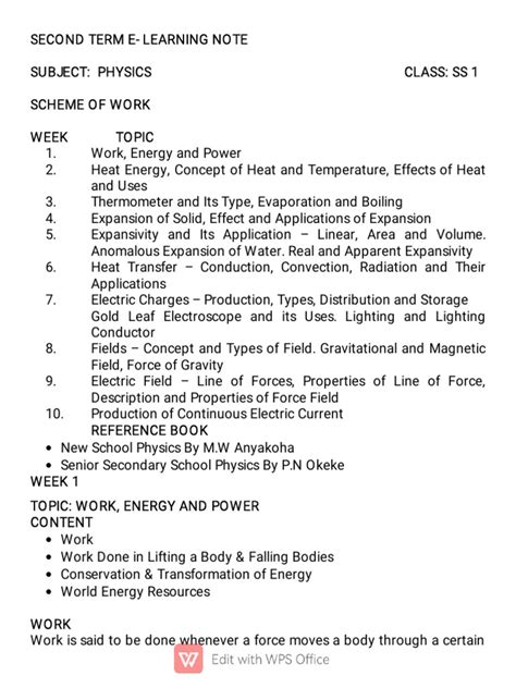 Physics Ss1 Second Term Note Pdf Quantity Physical Phenomena Physics Ss1 Second Term Note Pdf Quantity Physical Phenomena