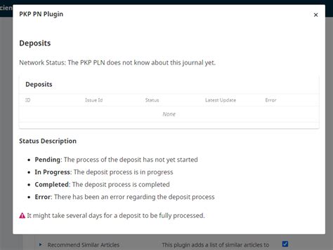 Problem The Pkp Pln Does Not Know About This Journal Yet Software