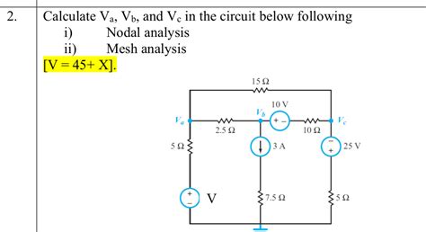 Solved Calculate Va Vb And Vc In The Circuit Below Chegg Com