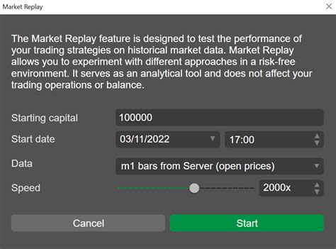 Market Replay Ctrader