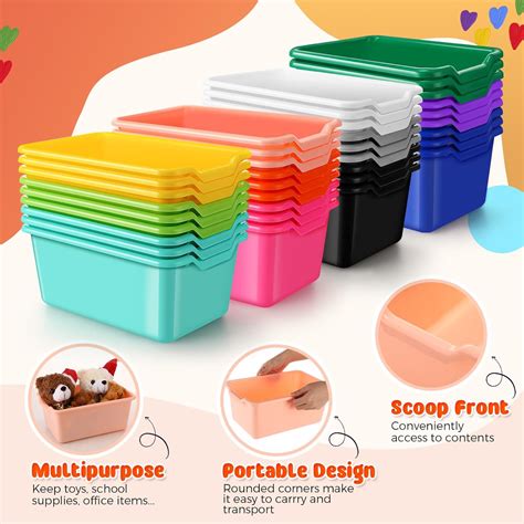 Dandat 36 Pcs Plastic Cubby Bins Classroom Cubby Organization Book Bins For Classroom Bulk Toy