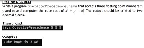 Solved Write A Program OperatorPrecedence Java That Accepts Chegg