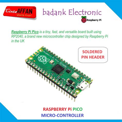 Jual Raspberry Pi Pico With Soldered Pin Header Badank Electronic