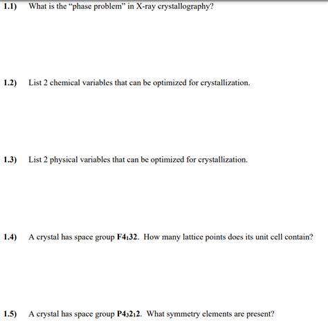Solved 11 What Is The Phase Problem In X Ray