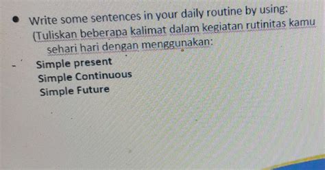 Write Some Sentences In Your Daily Routine By StudyX