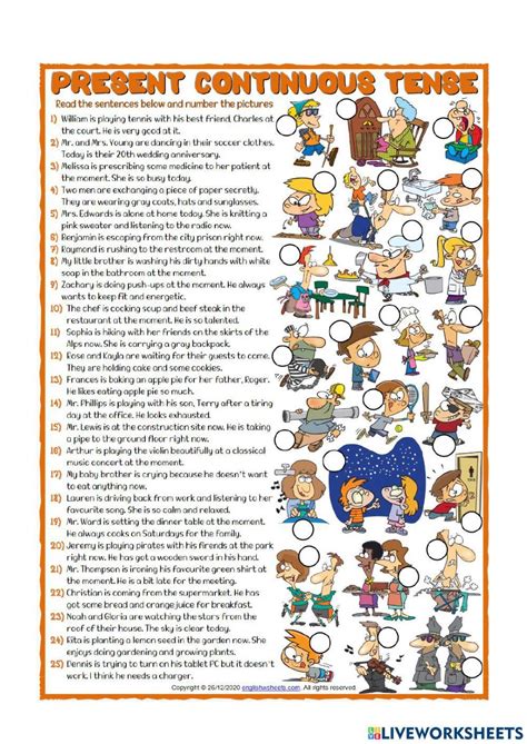 Present Continuous Reading Comprehension Online Exercise For Live Worksheets Present Continuous Reading Comprehension Online Exercise For Live Worksheets