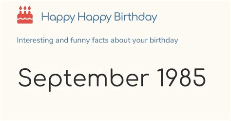 September 1985 Calendar Birthday And Zodiac