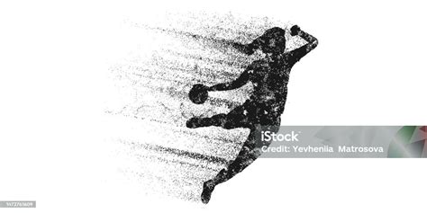 흰색 배경에 핸드볼 선수의 추상 실루엣 핸드볼 선수 여자는 공을 던진다 벡터 일러스트 레이 션 핸드볼 팀 스포츠에 대한 스톡 벡터 아트 및 기타 이미지 Istock