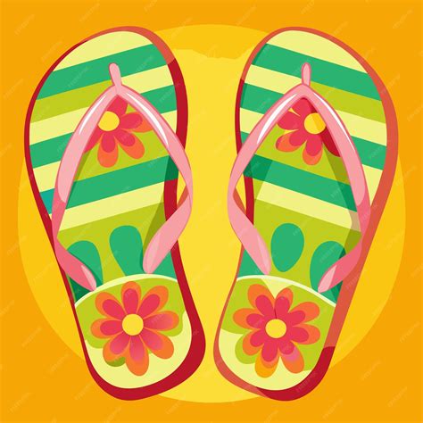 Premium Vector Flip Flops Clipart Cartoon Style Vector Illustration