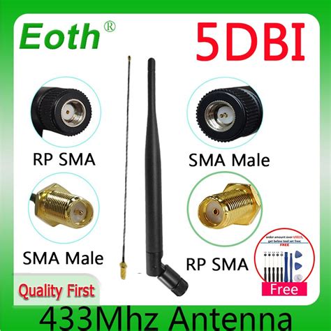 433 mhz antenne lora 5 dbi gsm 433 mhz rp sma stik vicedeal