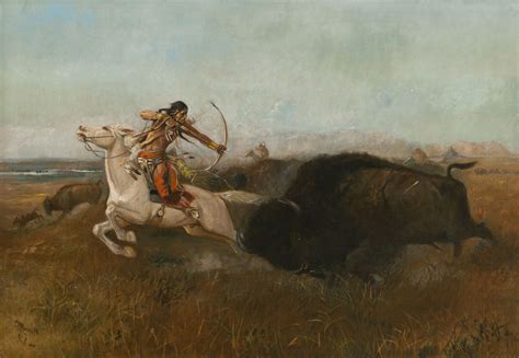 Indians Hunting Buffalo Wild Mens Meat Buffalo Hunt Sid