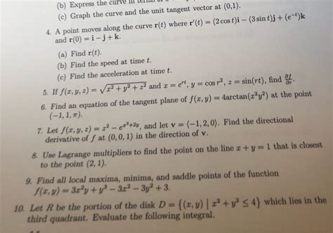 Solved b Express the curvé c Graph the curve and the Chegg
