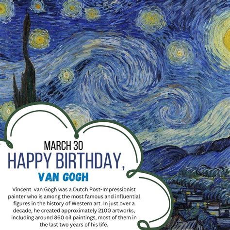 Young Happy Birthday To The Brilliant Vincent Van Gogh Known For His