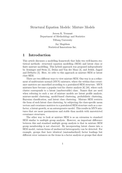 Pdf Latent Class Analysis Pdf Latent Class Analysis