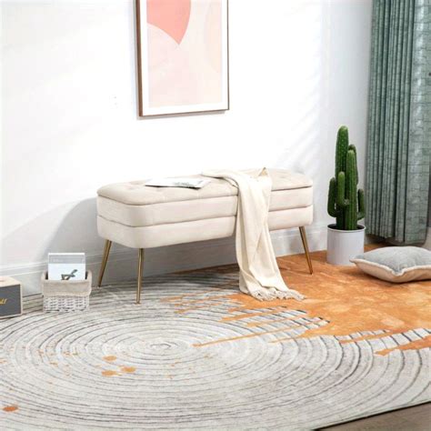 Bout De Lit Velours Beige