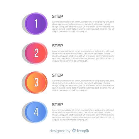 Free Vector Flat Colorful Numbered Step Infographic