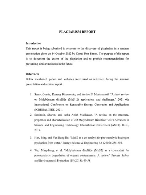 Plagarism Report Pdf