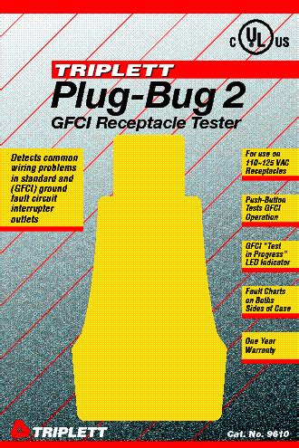 TRIPLETT TRIPLETT MODEL PLUG BUG GFCI RECEPTABLE WIRING PROBLEMS TESTER INSTR Service Manual