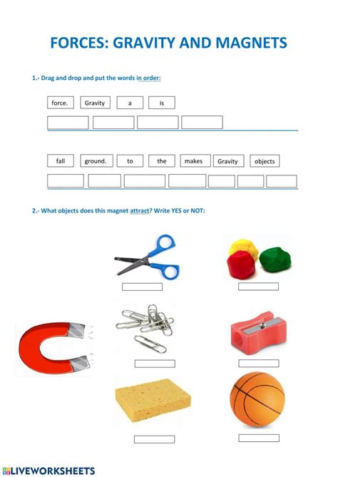 Gravity And Magnets Worksheet 1st Grade Worksheets Science And Nature Worksheets