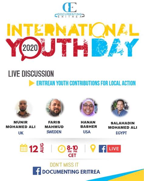 Documenting Eritrea On The International Youth Day We Celebrate The Contribution Of Eritrean