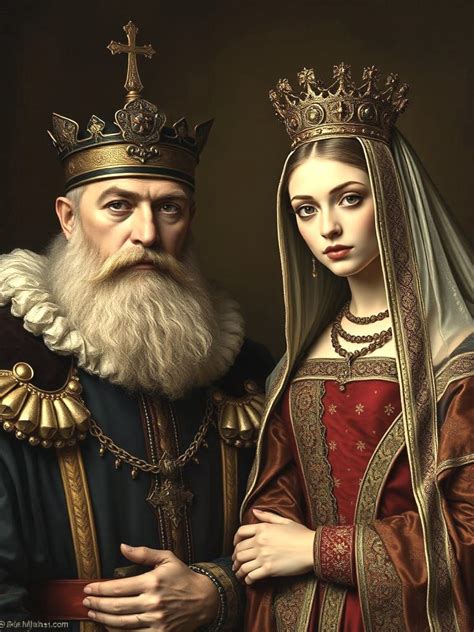 Medieval Portrait King And Queen Medieval Portrait King An