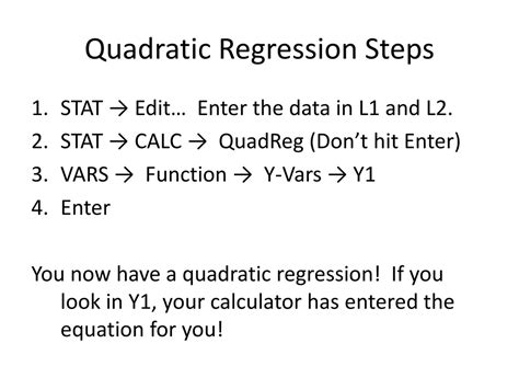 Ppt Quadratic Regression Powerpoint Presentation Free Download Id