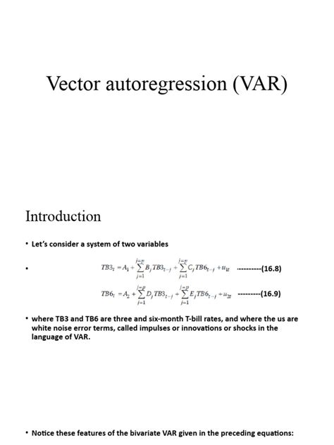 Vector Autoregression Var Pdf Vector Autoregression Errors And Residuals