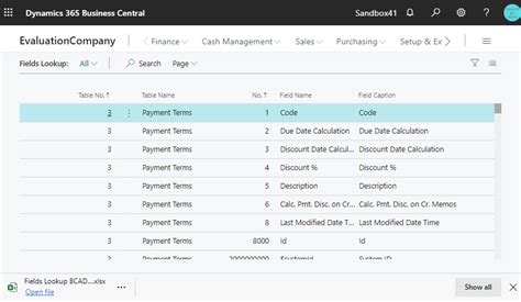 How To Get All Fields Name List Of Tables In Business Central It長のネタ帳
