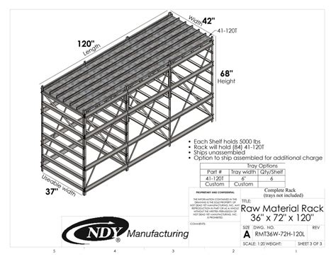 Raw Material Rack W X H X L NDY Manufacturing